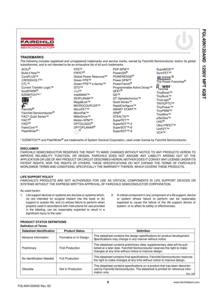 FGL40N120AND datasheet page 9