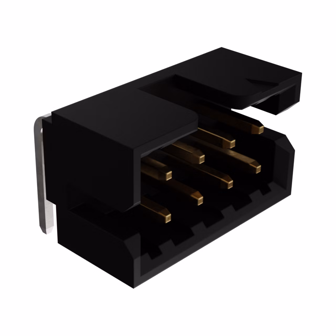 2.00mm Pitch, Milli-Grid PCB Header, Dual Row, Right-Angle, Through Hole, 8 Circuits, 0.76µm Gold (Au) Plating, 2.16mm Tail Length, Dual Side Slots, Center Polarization, Tape and Reel for sale