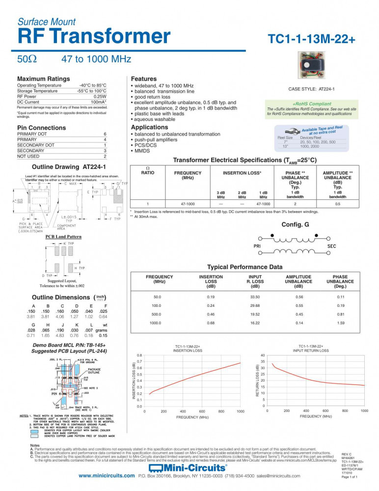 TC1-1-13M-22+ technical document page