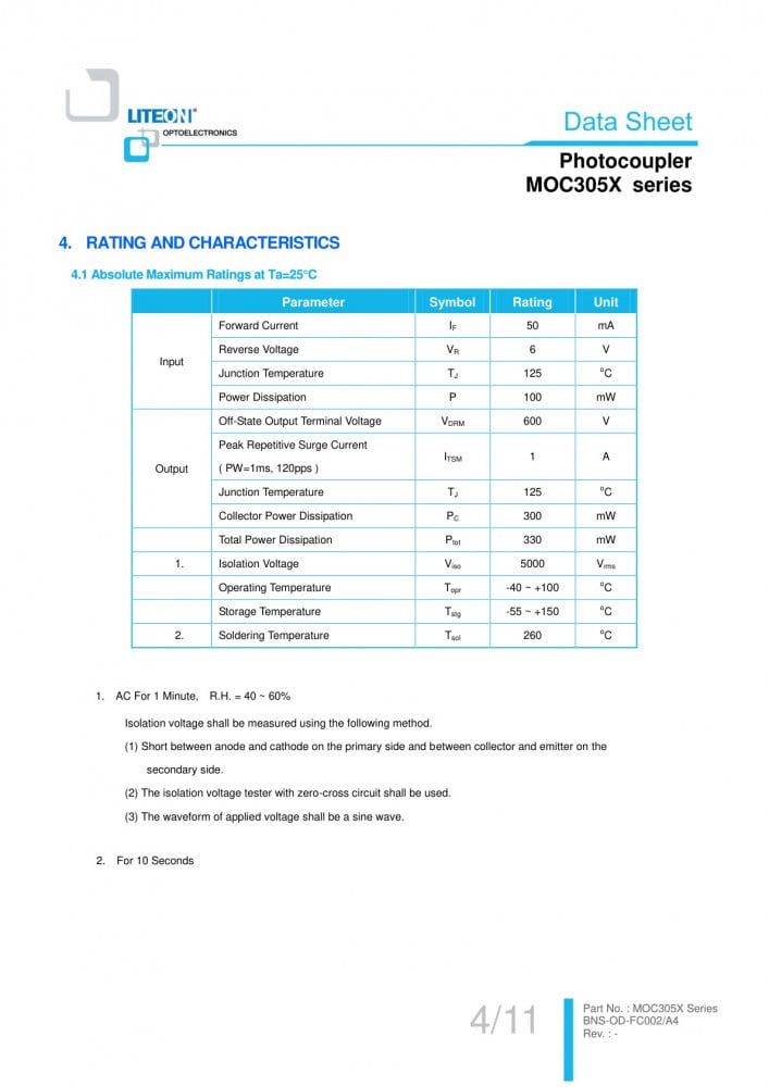 MOC3052S-TA1 datasheet page 5
