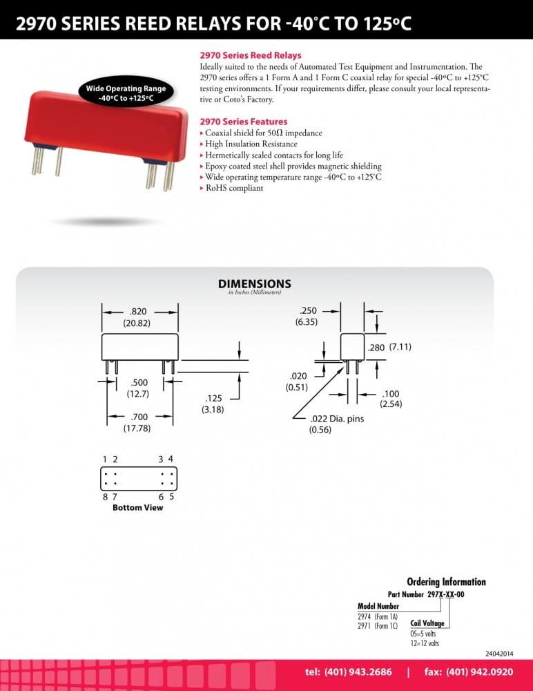 COTO 2970 Series datasheet page 1