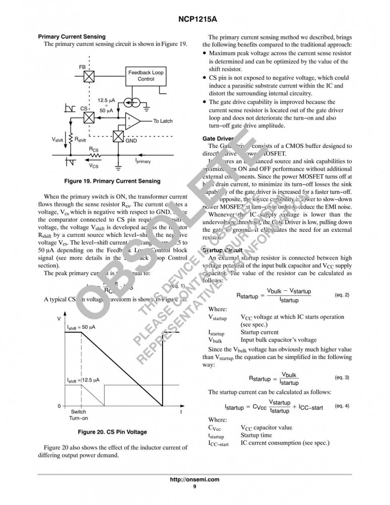NCP1215A document page 9