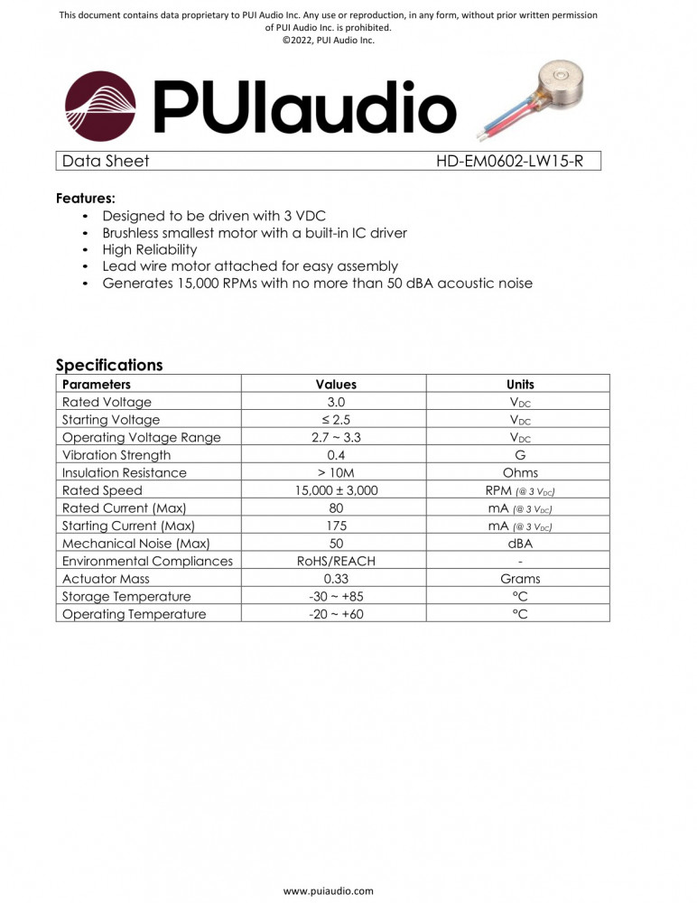 HD-EM0602-LW15-R datasheet page 1