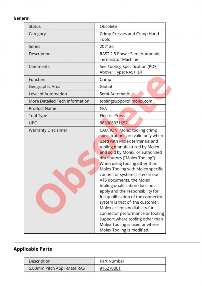 Tooling specification document page 2