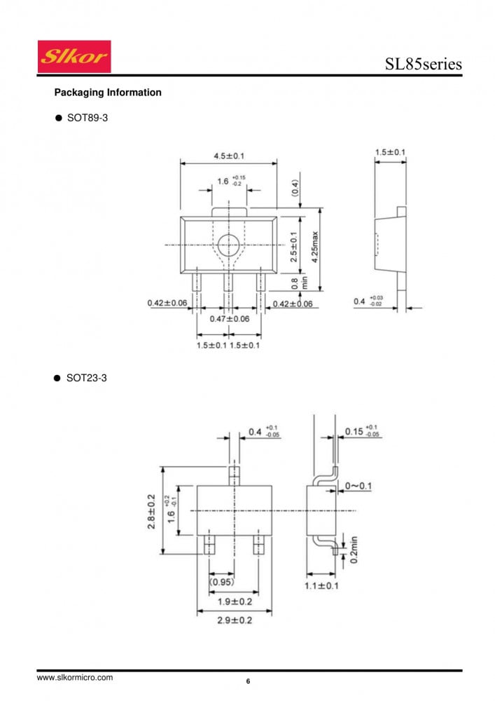 SL8533X datasheet page 6