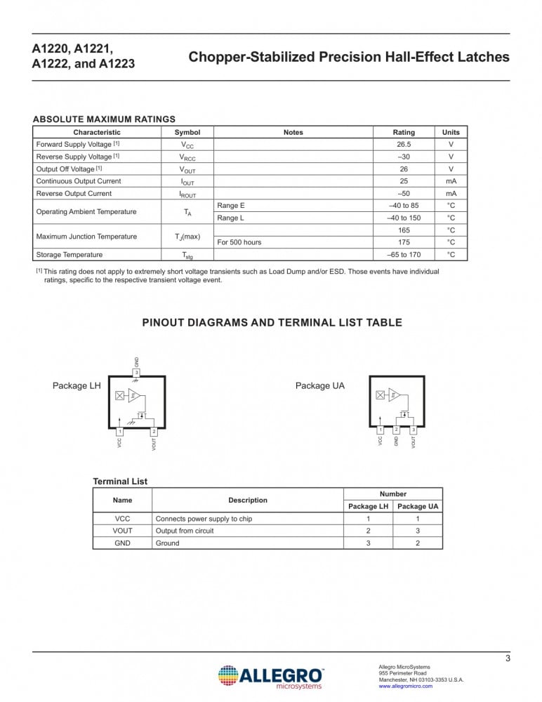 A1223ELHLT-T datasheet page 3