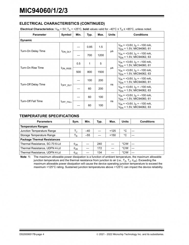 MIC94063 technical document page 4