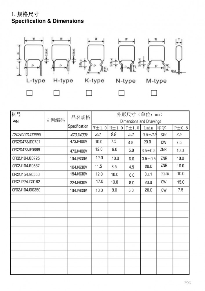 Dersonic CBB specification page 2