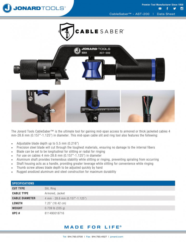 AST-200 CableSaber product documentation image