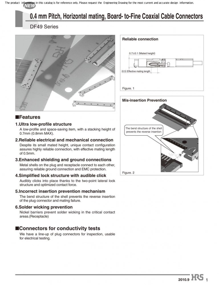 HRS DF49 datasheet page 1