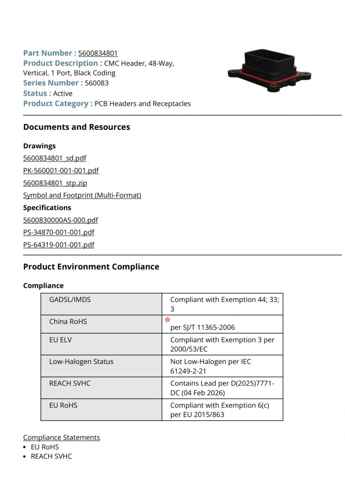 MOLEX 5600834801 technical document image 1