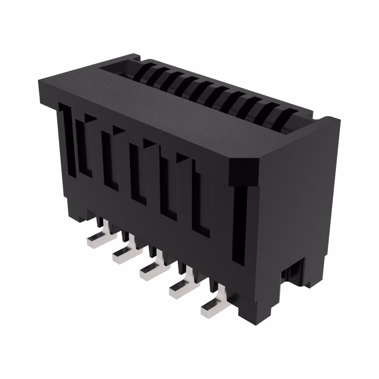 Easy-On FFC/FPC Connector, 0.50mm Pitch, Surface Mount, Vertical, Non-ZIF, Standard Footprint, Tin Bismuth Plating, Short Terminal Type, Black, 10 Circuits for sale