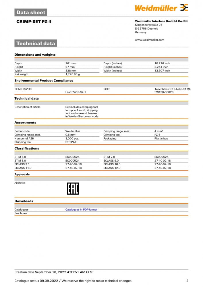 WEIDMULLER 9025800000 documentation page 2