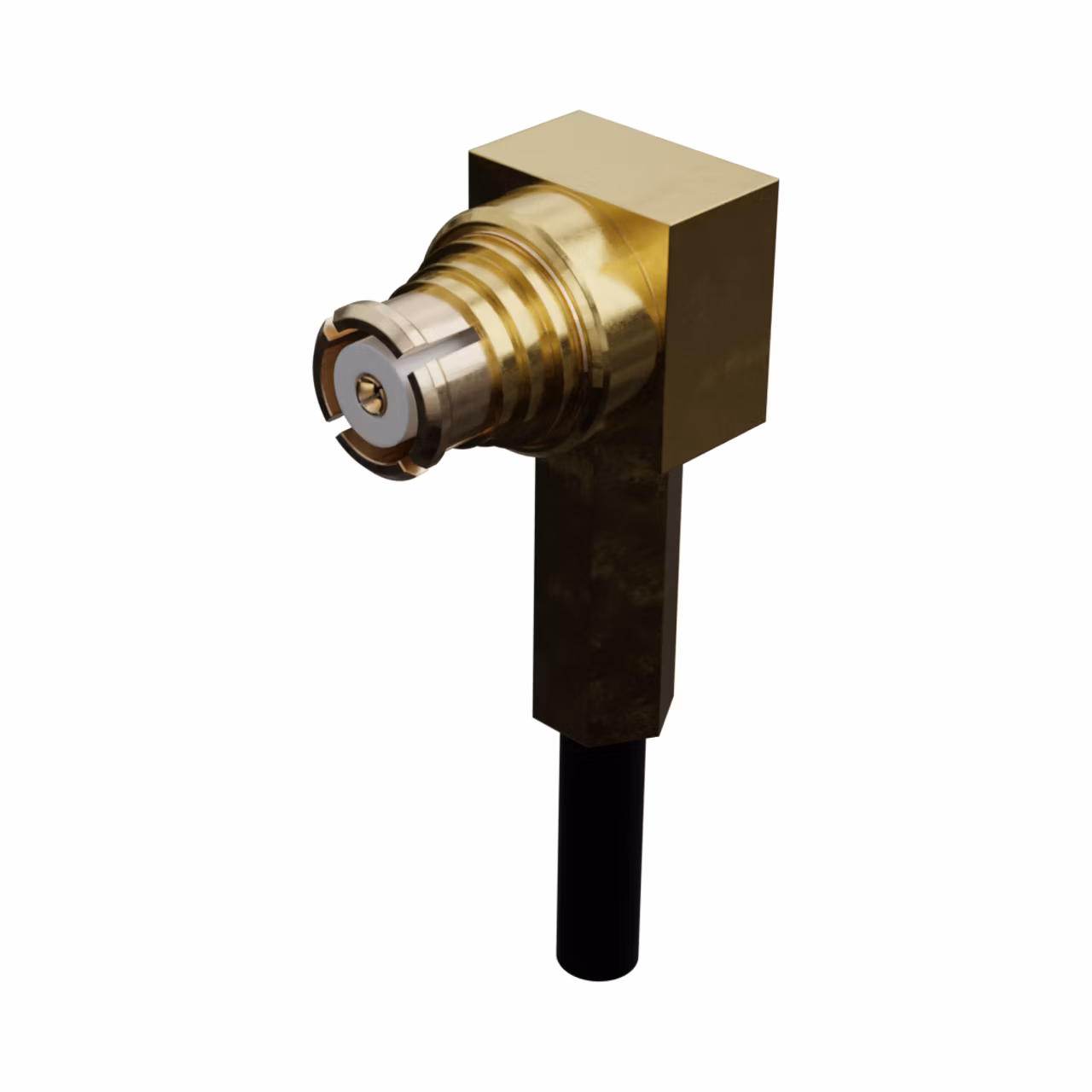 SMP Jack, Right-Angle, Crimp, Brass Body, Gold (Au) Plated, RG-178/RG-196 Cable, One Piece Per Bag, 50 Ohms for sale