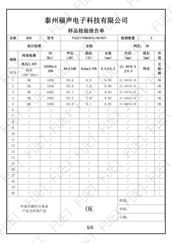 FS2217NB0810-H8-R01 inspection report page 2