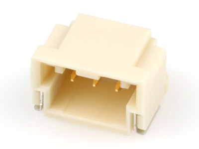 DuraClik Wire-to-Board Header, Single Row, Right-Angle, 3 Circuits, Gold  (Au) Plating, Natural for sale