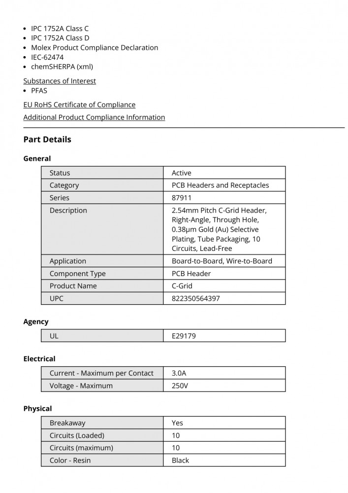 MOLEX 879111007 technical document image, page 2