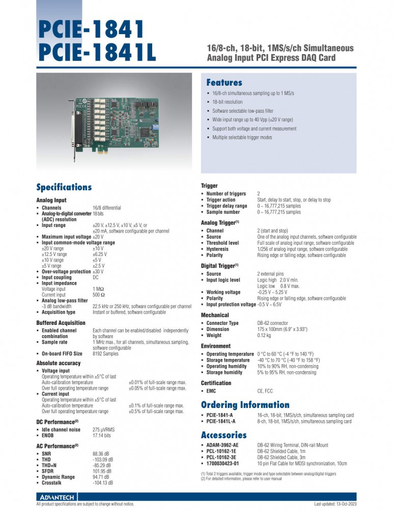 PCIE-1841 technical document preview