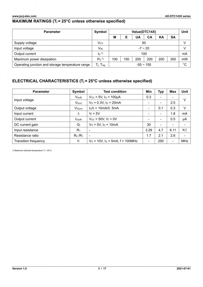AD-DTC143X datasheet page 3