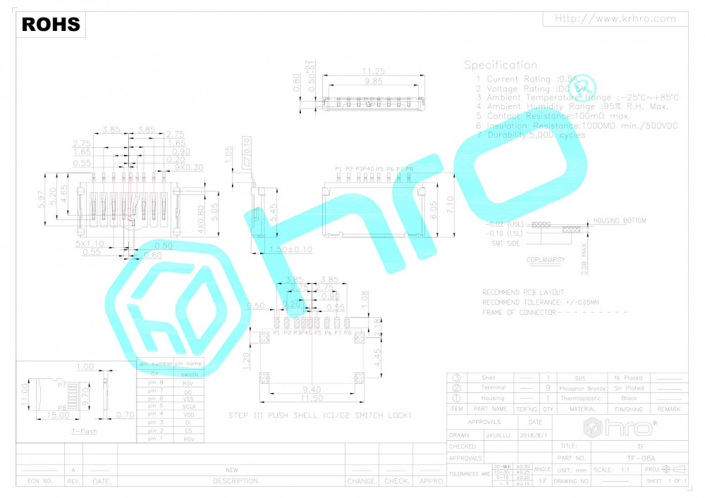 Korean Hroparts Elec TF-06A technical drawing