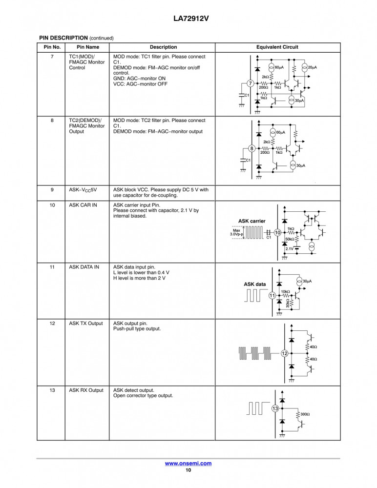 LA72912V datasheet page 10