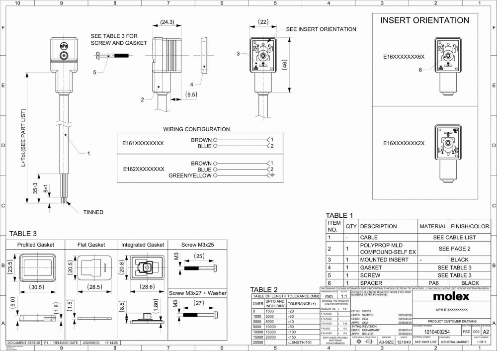 Product drawing page 1