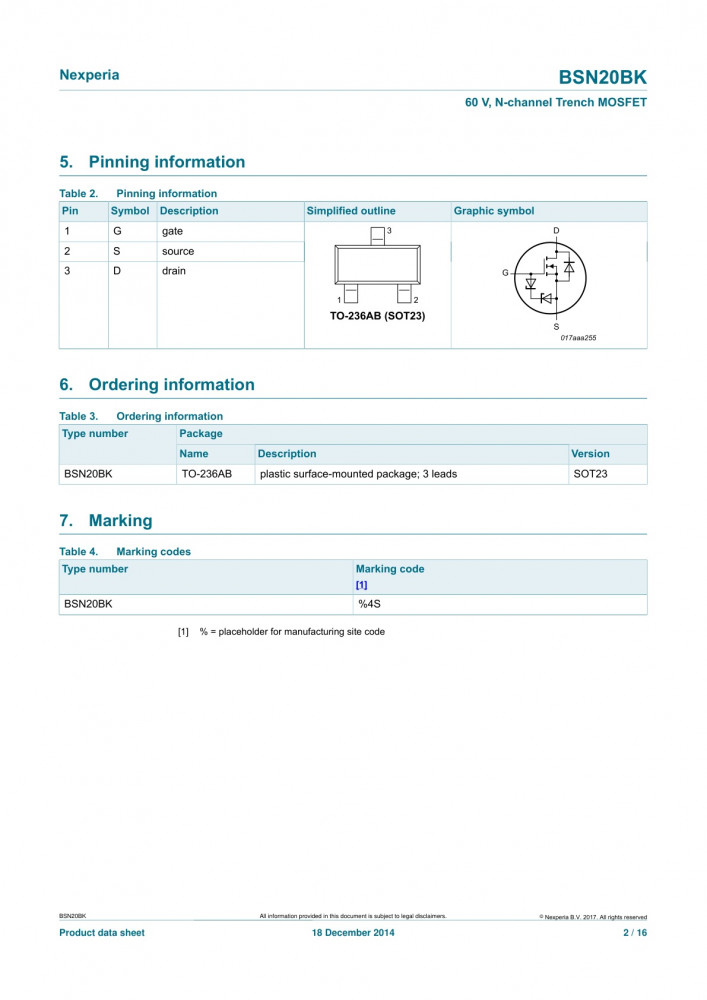 BSN20BK215 datasheet page 2