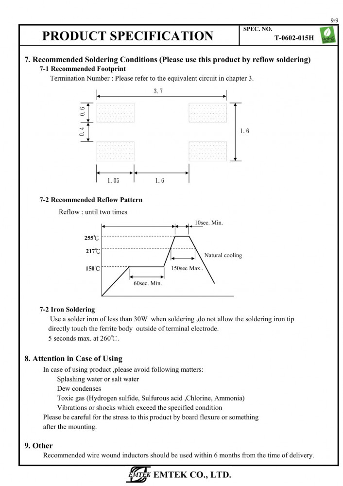 CMF3216F-121M-2P-T specification page 10