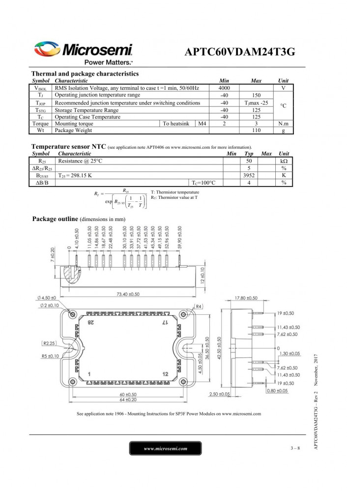 APTC60VDAM24T3G datasheet page 3