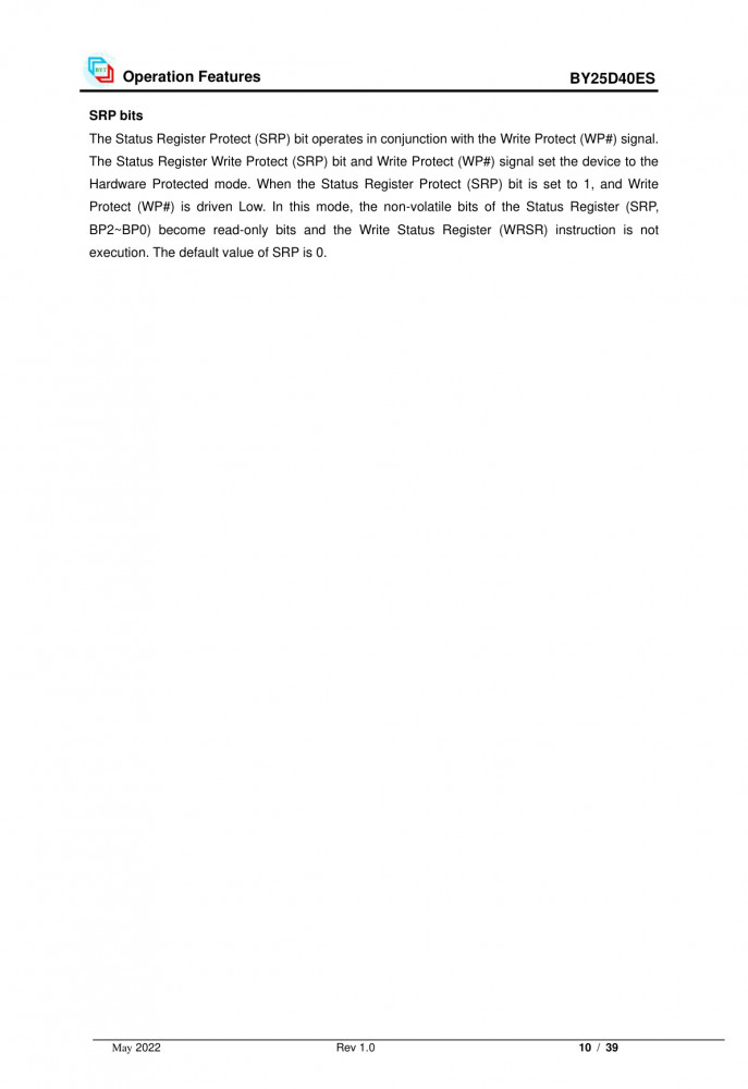 BY25D40ESOIG datasheet page 10