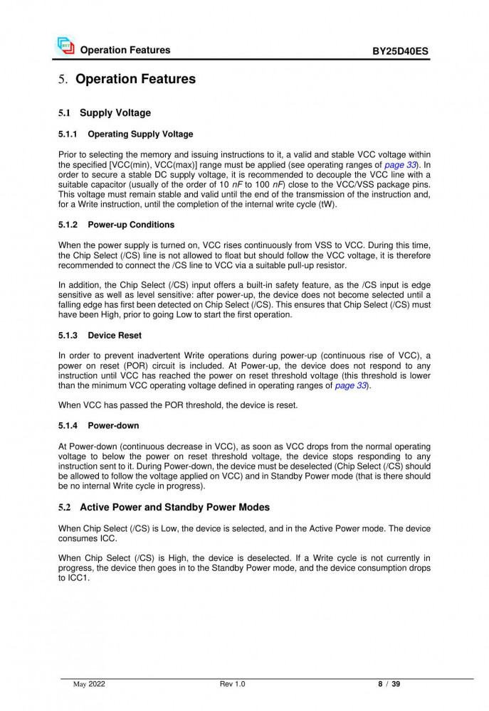 BY25D40ESOIG datasheet page 8
