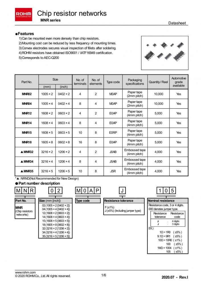 ROHM MNR04 technical document page 1