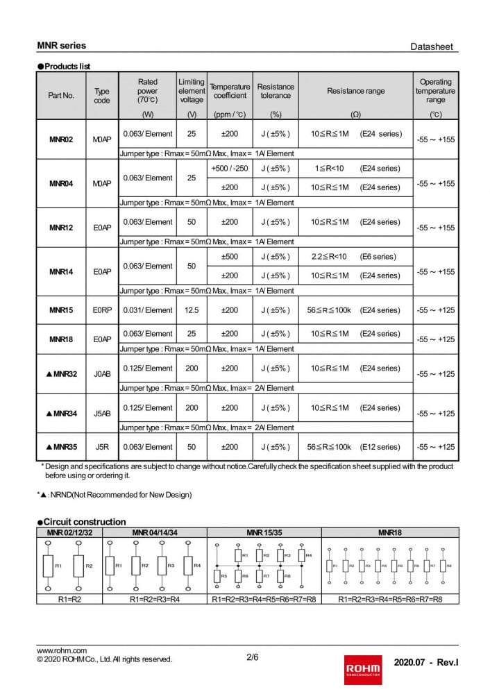 ROHM MNR04 technical document page 2