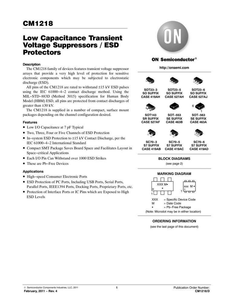 CM1218 datasheet page 1