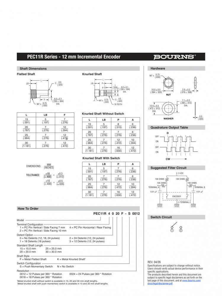 PEC11R series datasheet page 3