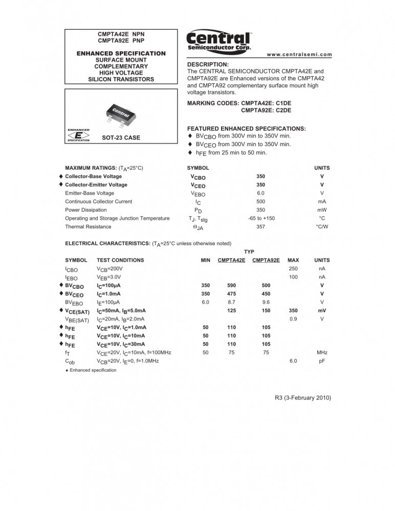 CMPTA42E enhanced specification page