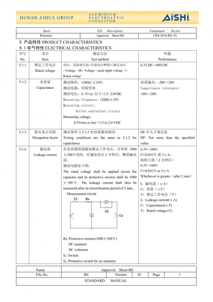 AISHI ERE1CM102G13OT approval sheet page 5