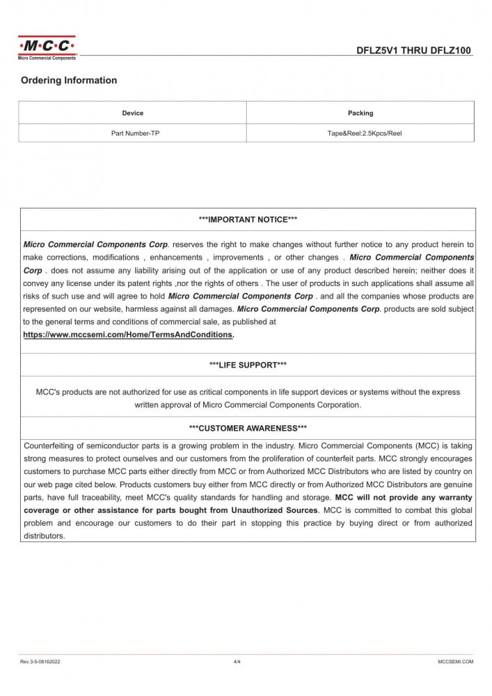 DFLZ15-TP datasheet page 4