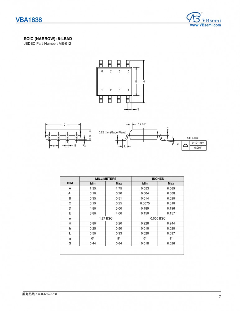 VBA1638 datasheet preview, page 7