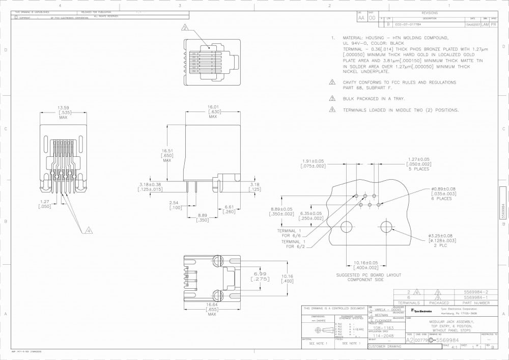 TE Connectivity 5569984-1 technical document preview