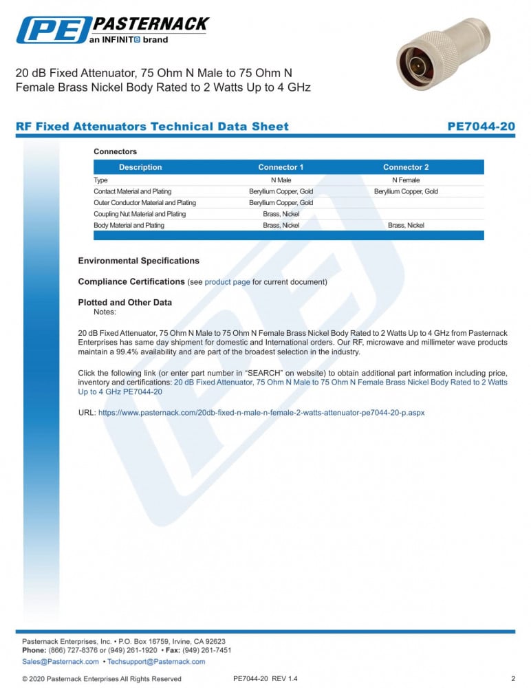 PE7044-20 technical document page 2