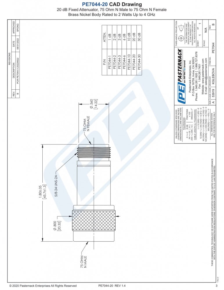 PE7044-20 technical document page 3