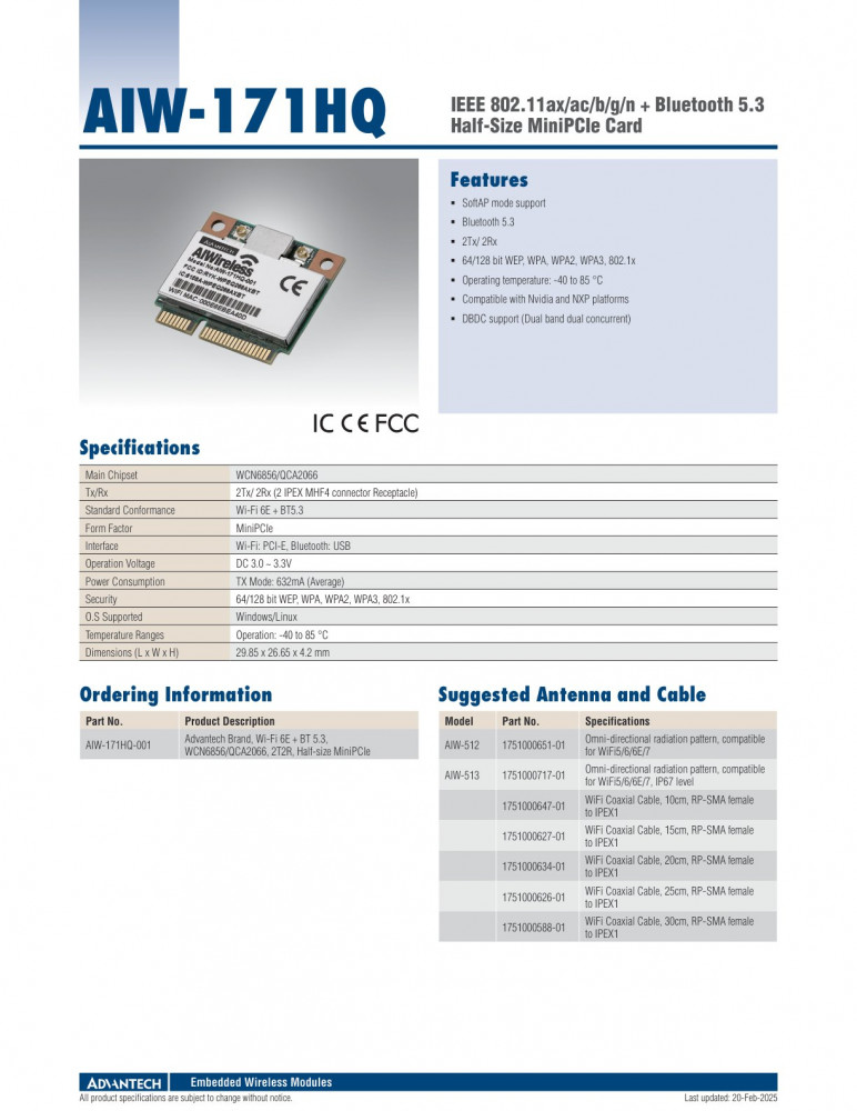 AIW-171HQ product documentation page