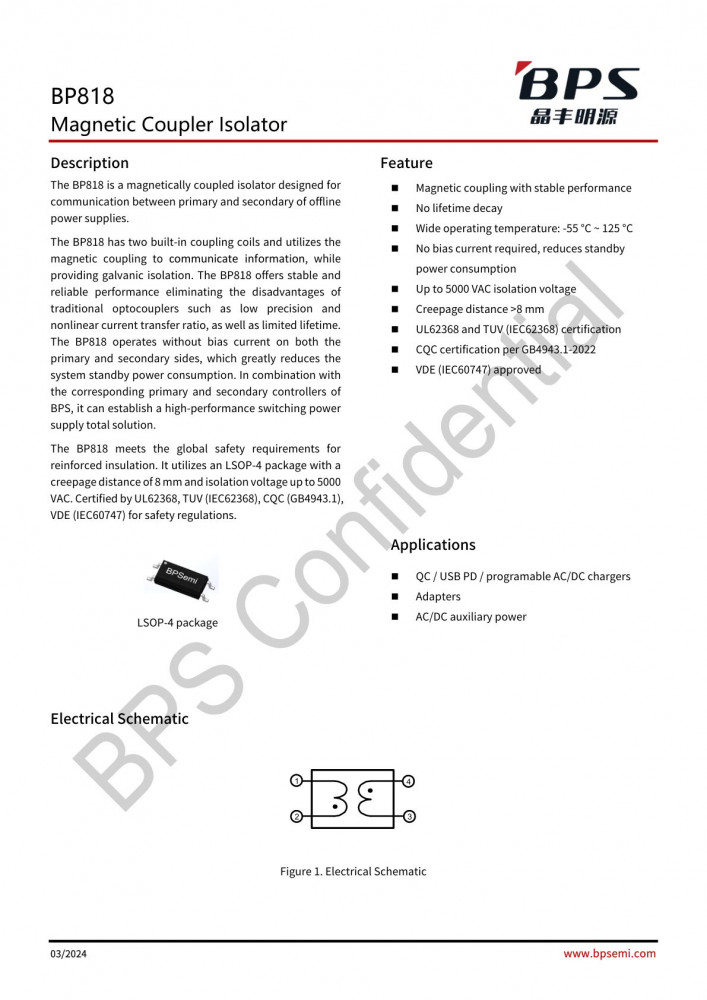 BP818 datasheet page 1