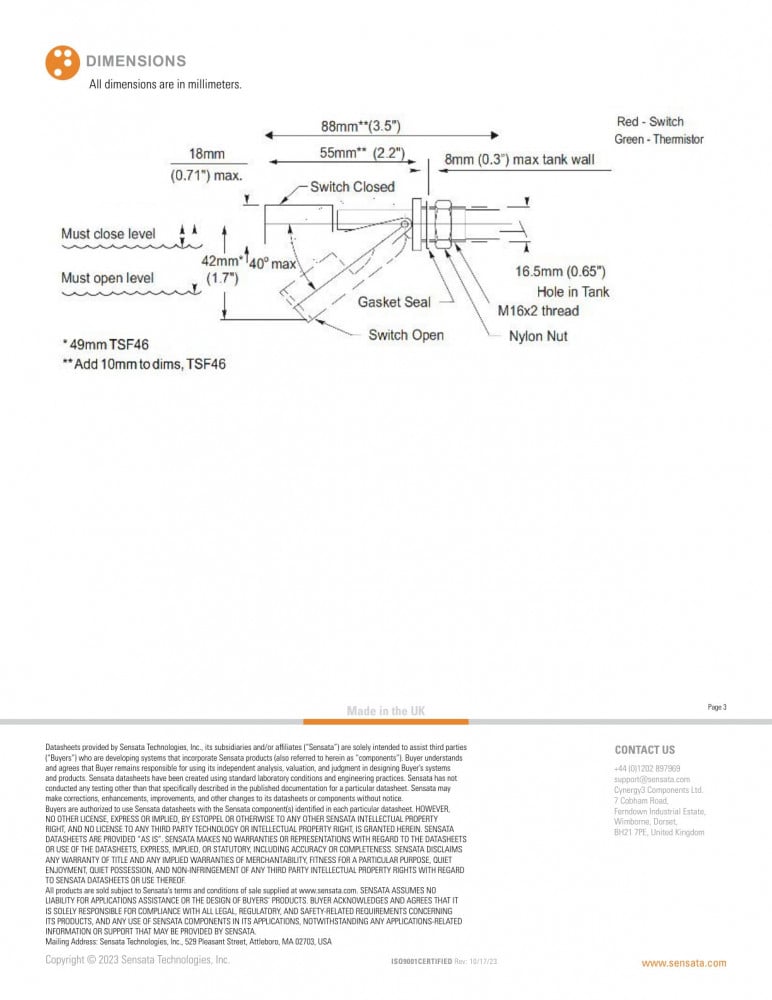 TSF40 series technical document page 3