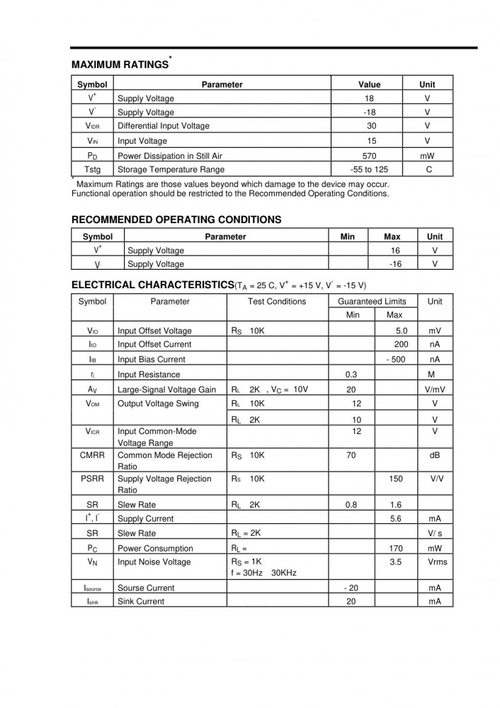 HT4558ARZ datasheet page 2