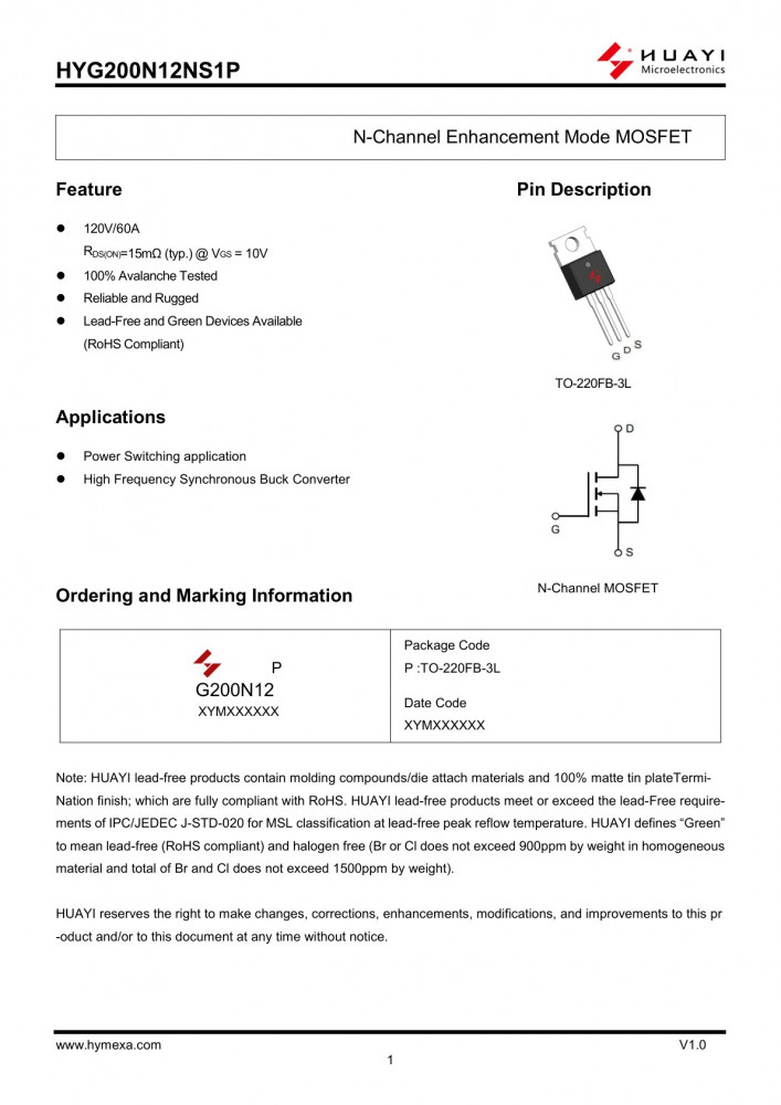 HYG200N12NS1P datasheet page 1