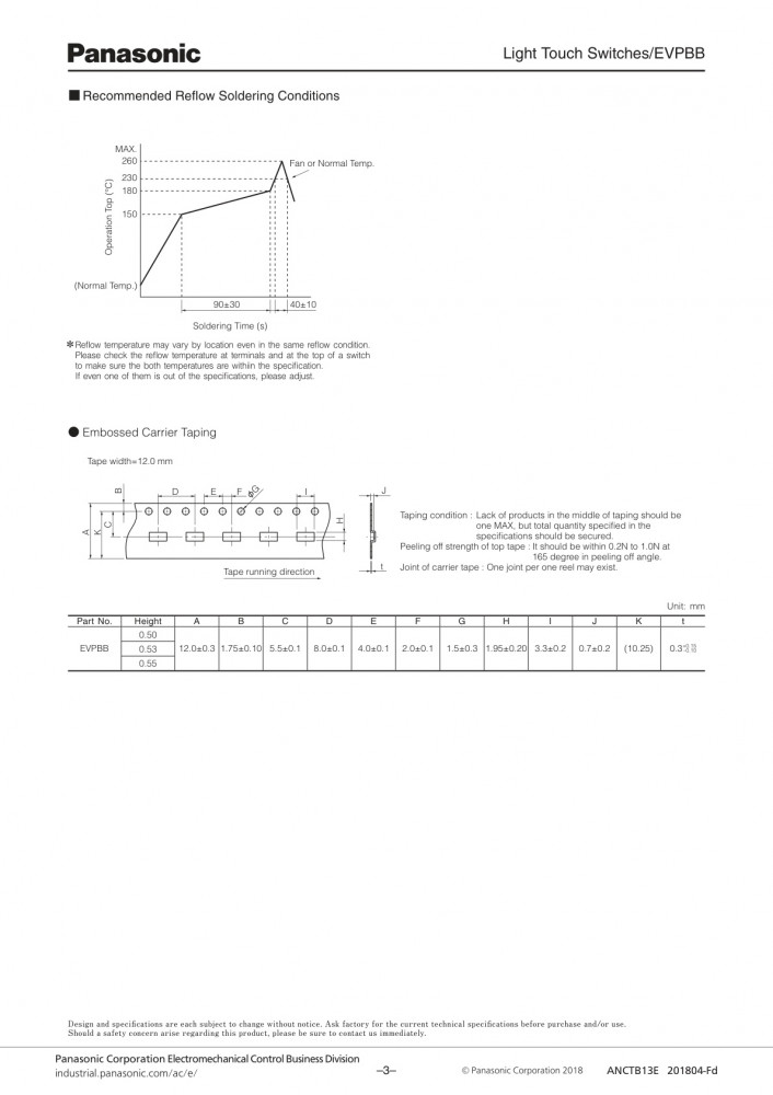 Panasonic EVPBB technical document page 3