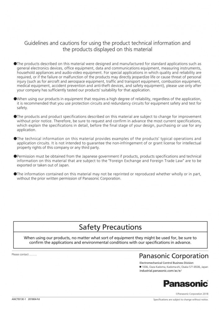 Panasonic EVPBB technical document page 4