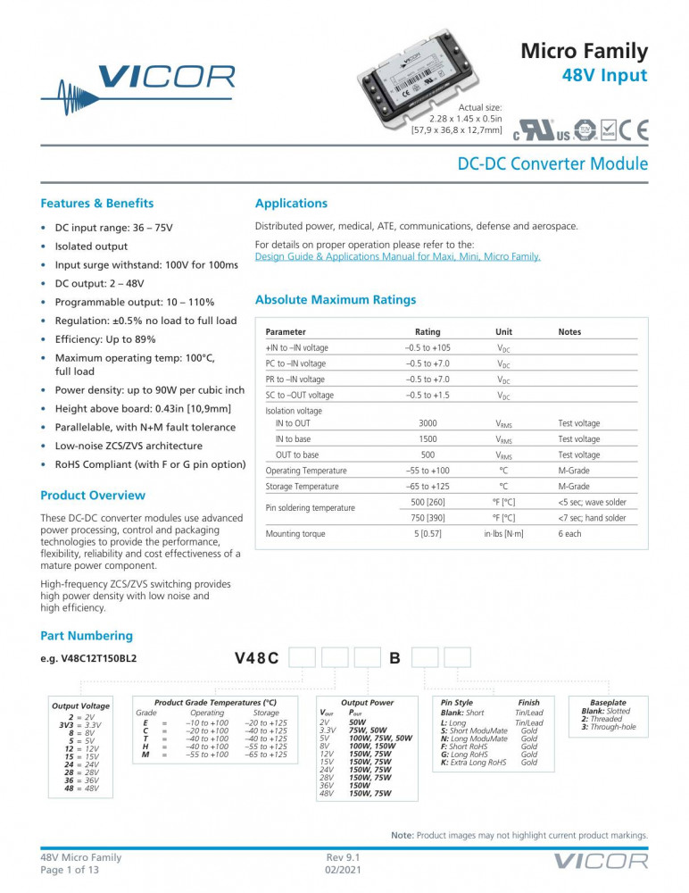 VICOR technical document page 1